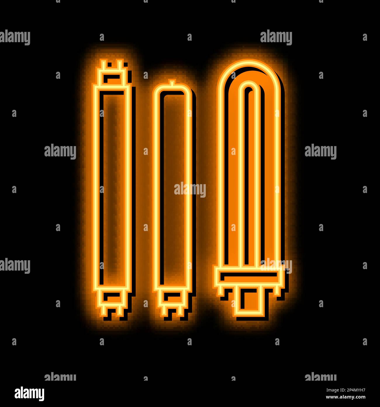 lamp light bulb neon glow icon illustration Stock Vector Image & Art ...