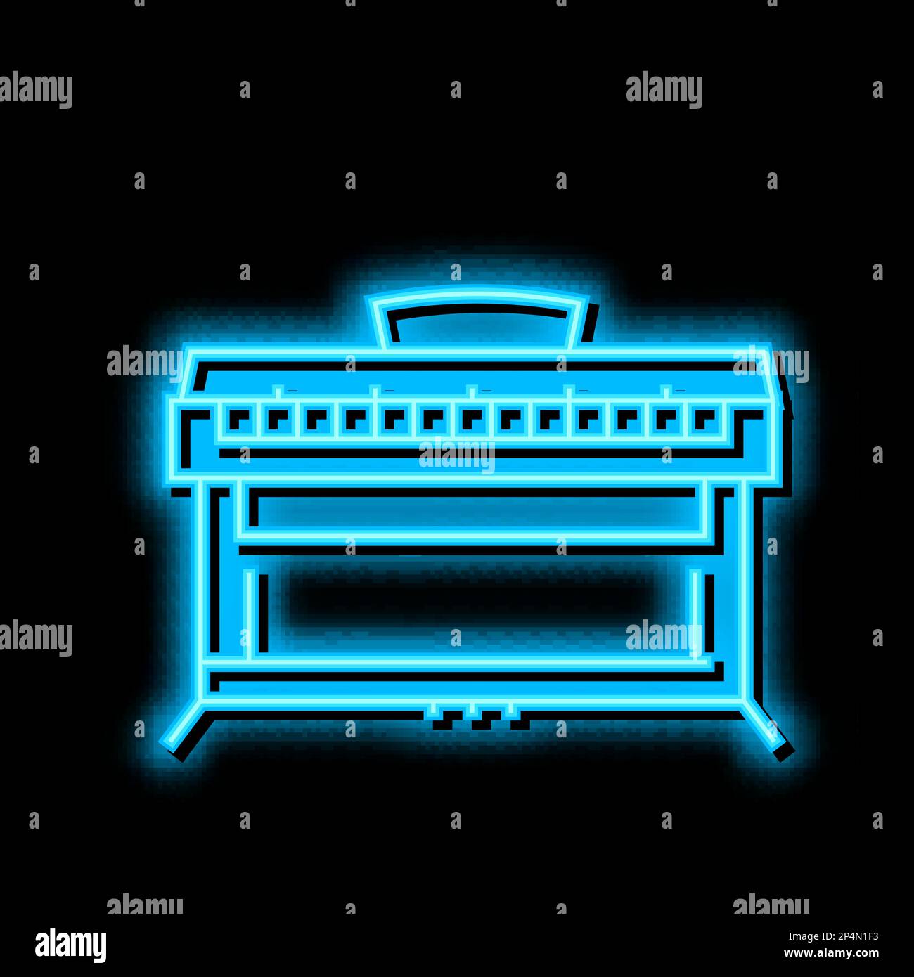 piano musician instrument neon glow icon illustration Stock Vector ...
