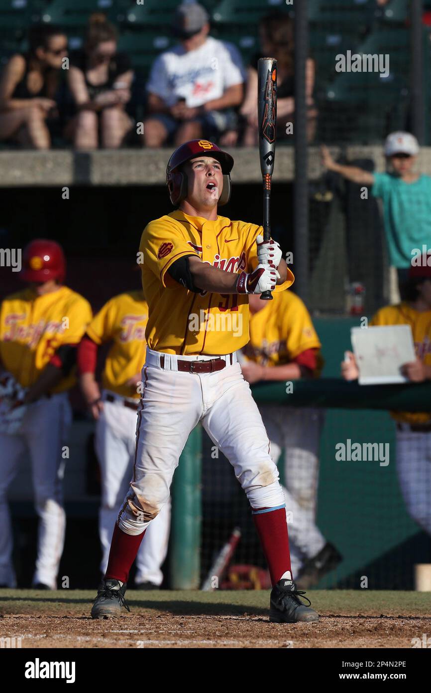 Garrett Stubbs #51 of the USC Trojans bats against the Northwestern ...