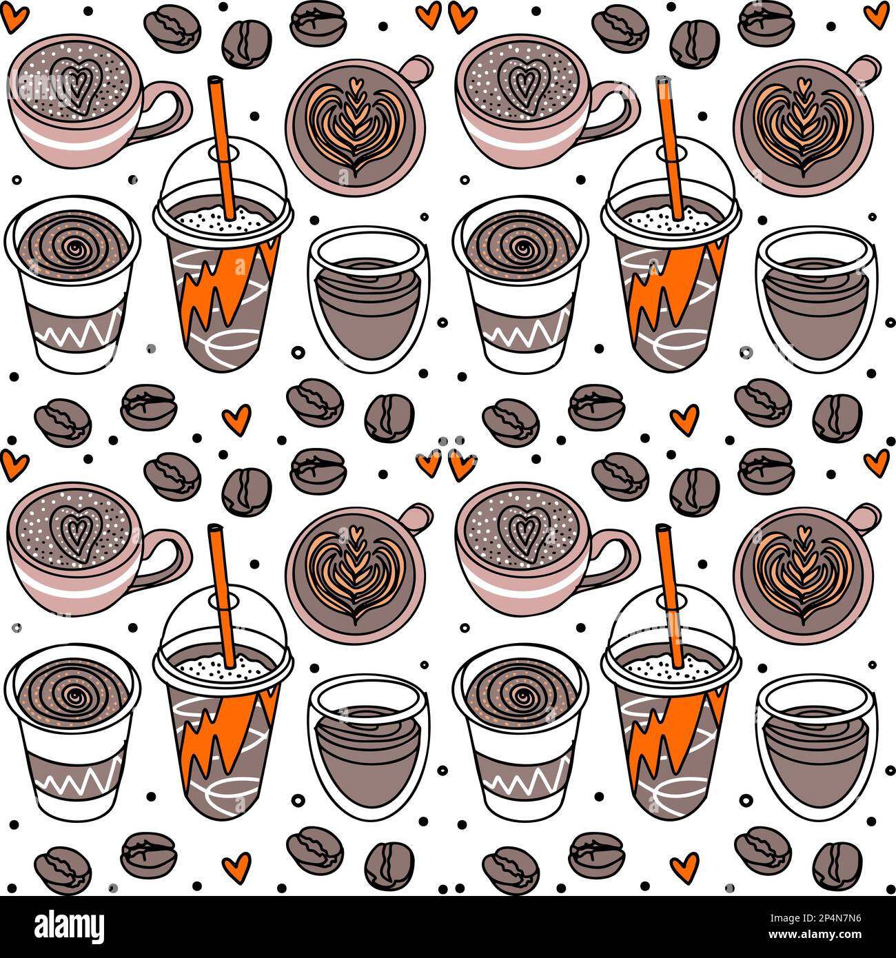 Seamless bakery pattern doodle Cut Out Stock Images & Pictures - Alamy