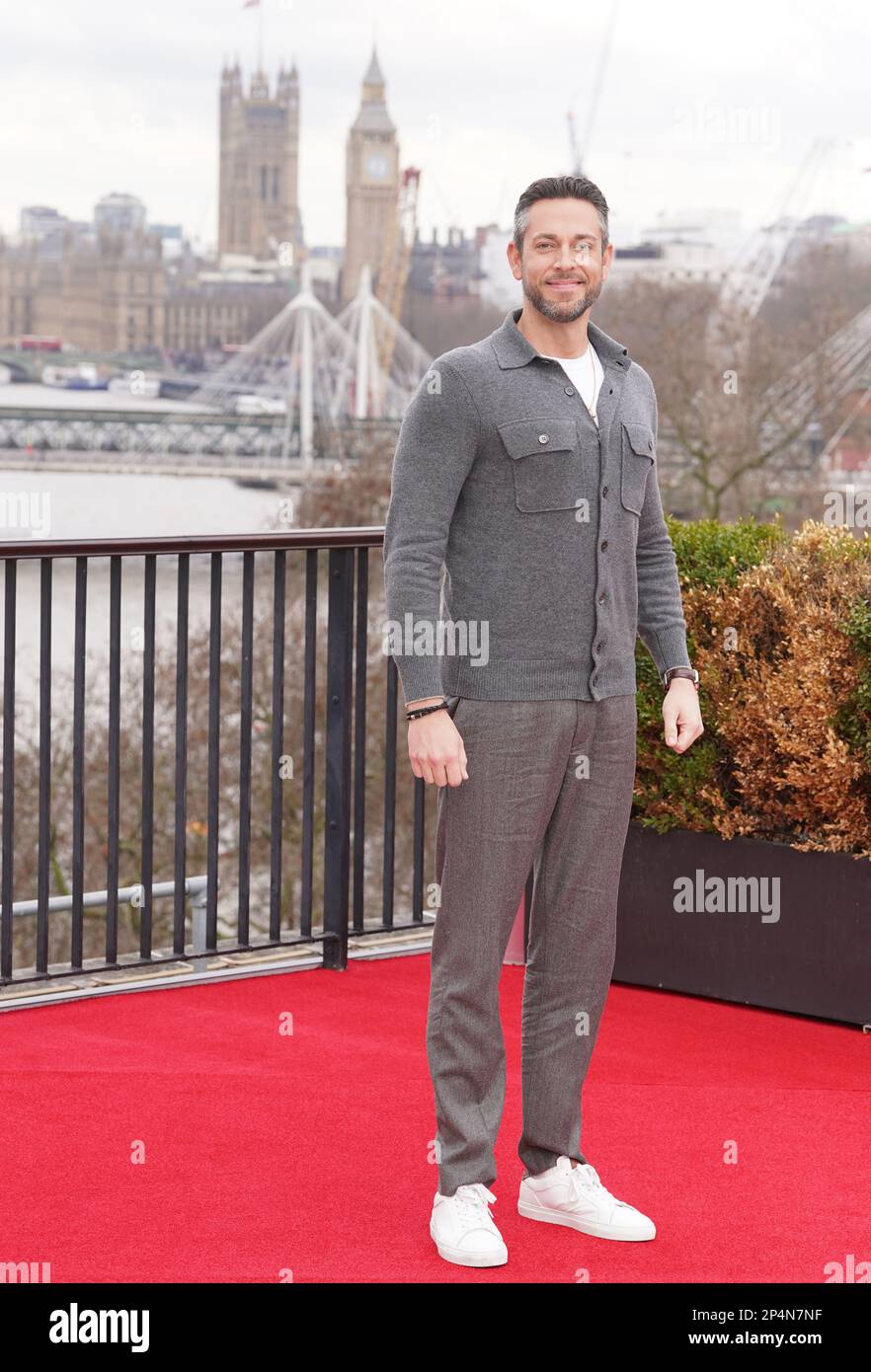 Zachary Levi during a photocall for Shazam! Fury of the Gods, at IET ...