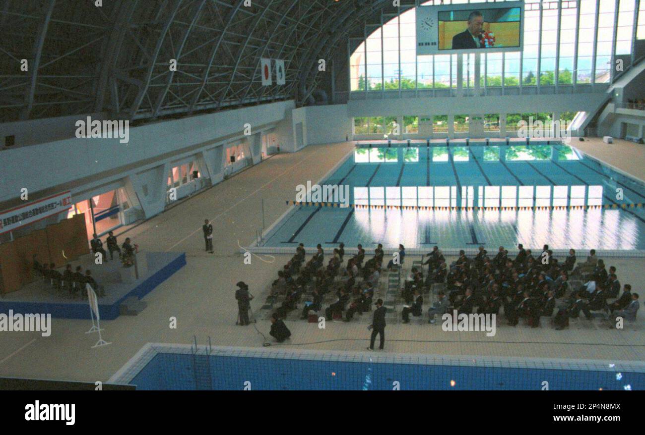 In this May 16, 1999 photo, an aquatics center is unveiled during a ...