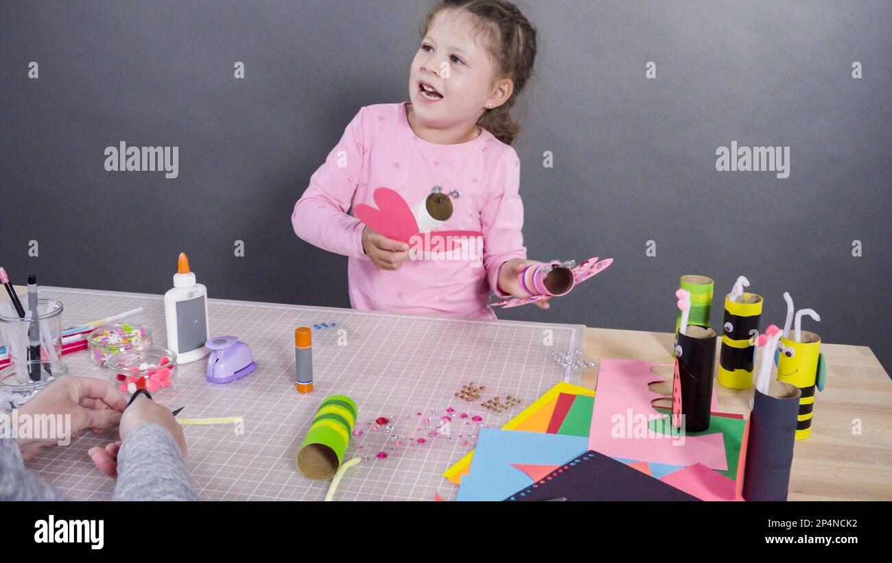 Kids craft project Stock Photo - Alamy