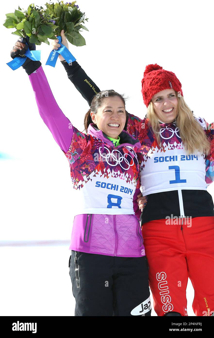 Japan's Tomoka Takeuchi (L), silver, Switzerland's Patrizia Kummer ...