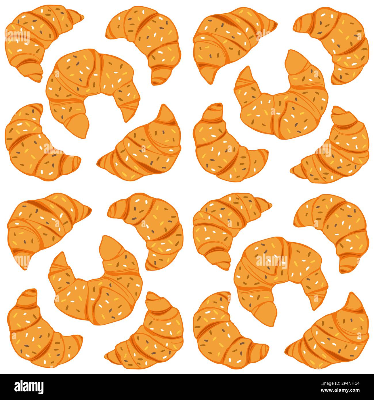 Seamless pattern of croissant and donuts colorful Stock Photo - Alamy