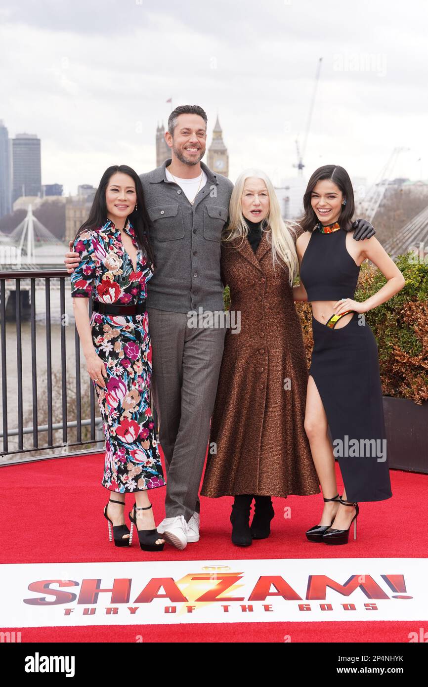 (left to right) Lucy Liu, Zachary Levi, Dame Helen Mirren and Rachel ...