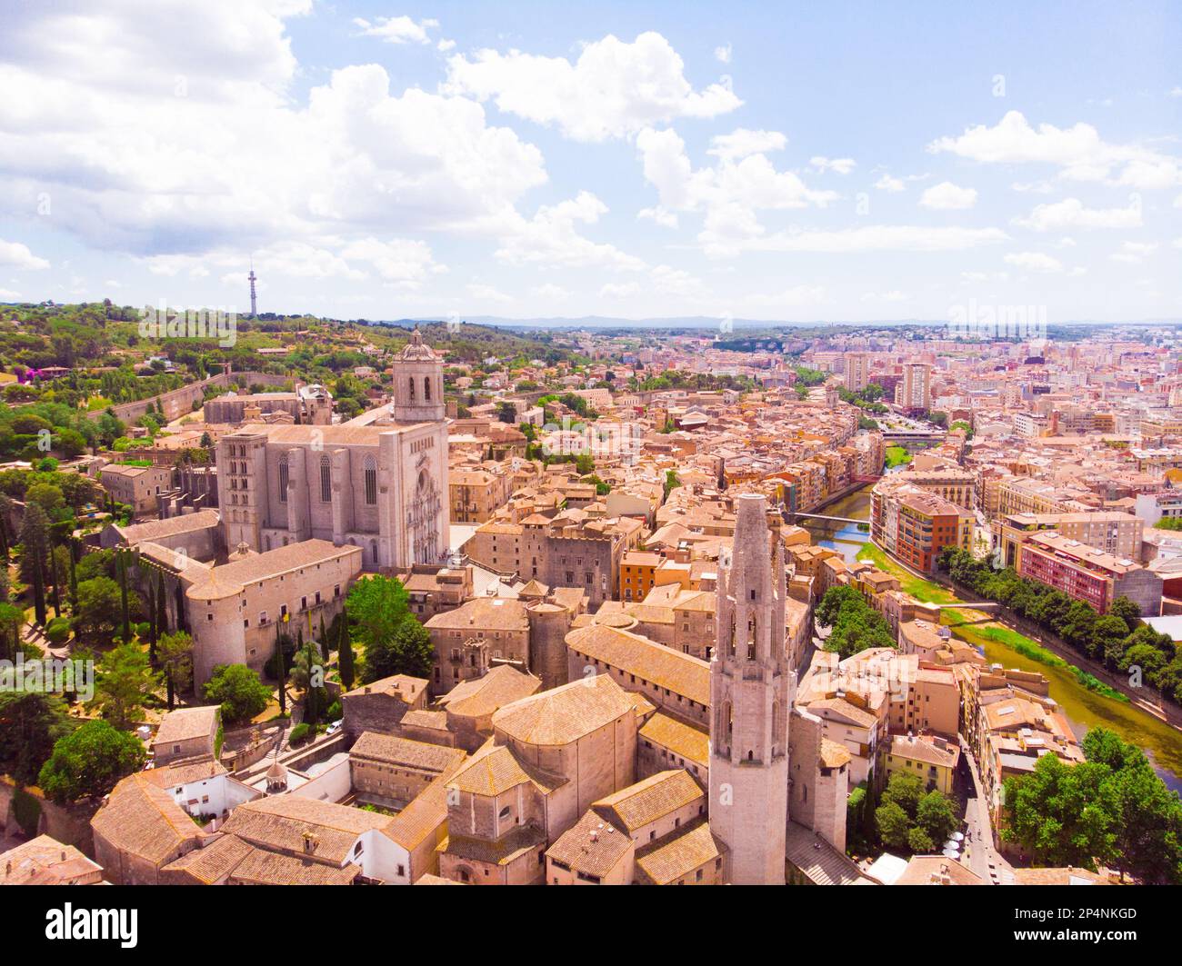 Top view medieval girona hi-res stock photography and images - Alamy