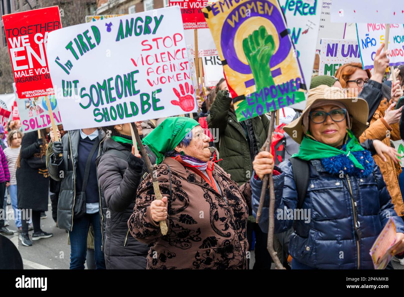 Empowering women placard, 'Million Women Rise' annual march against ...