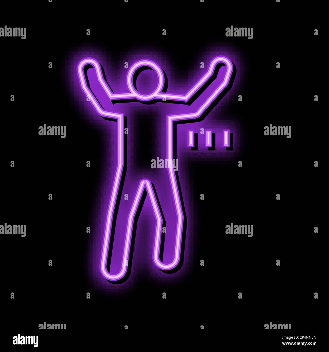 warning man silhouette neon glow icon illustration Stock Vector Image ...