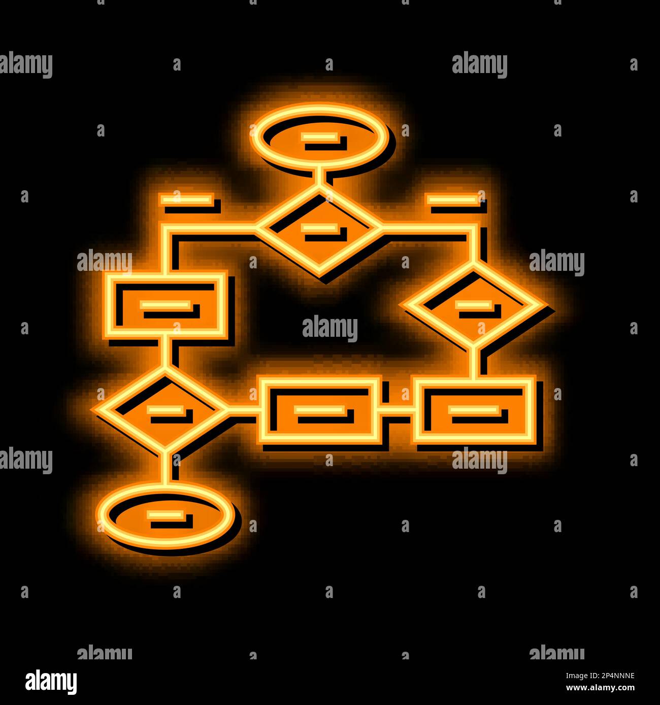 flow chart neon glow icon illustration Stock Vector Image & Art - Alamy