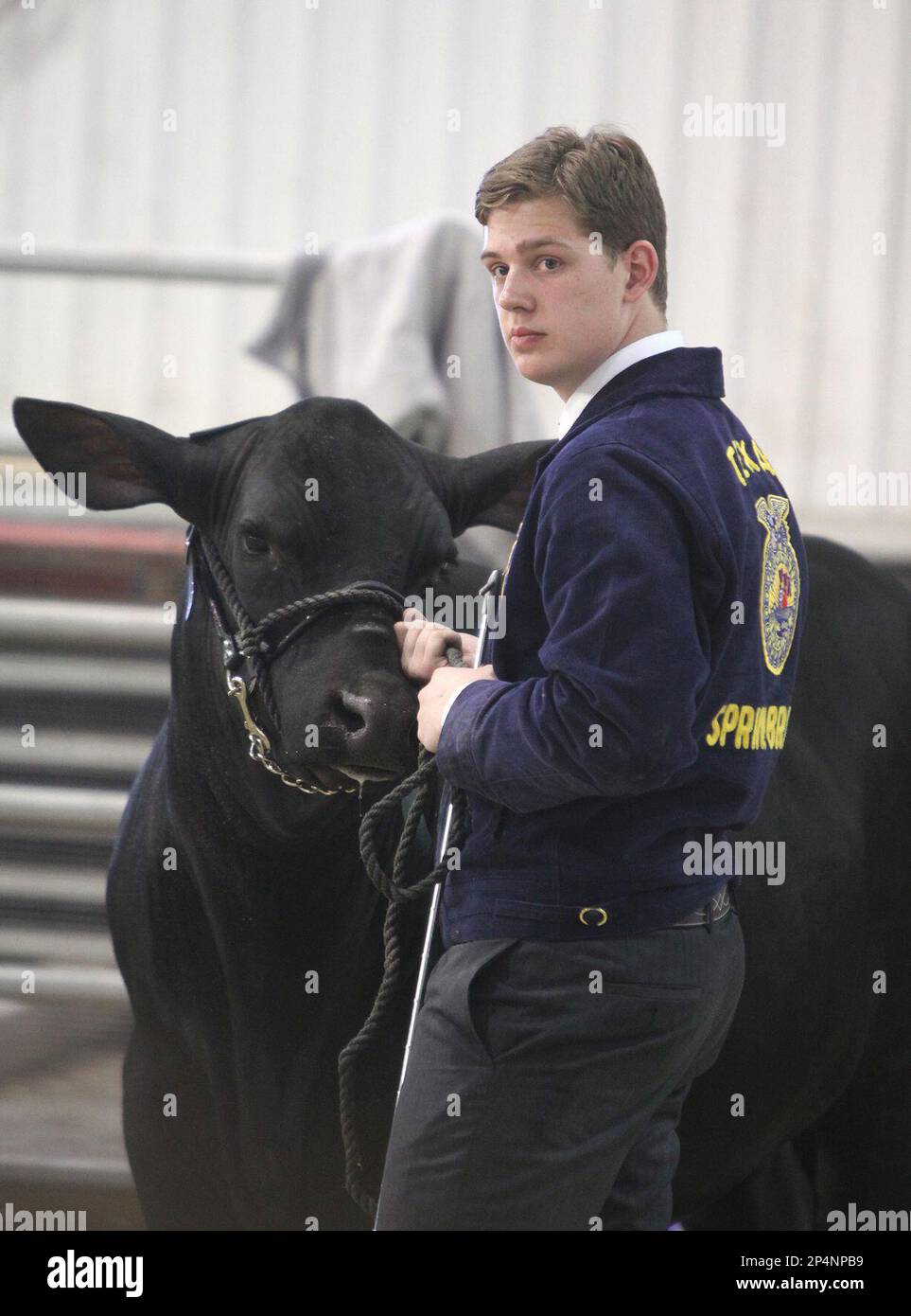 Jacob Wright, of Memorial High School, gets ready to show his Grand ...