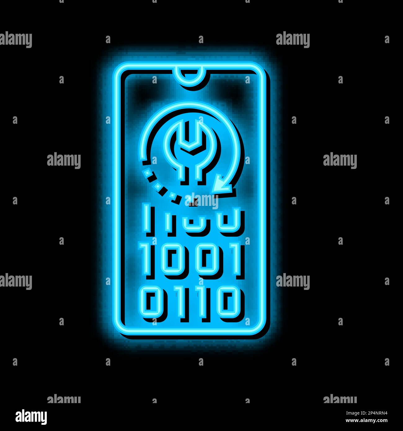 cell phone data recovery neon glow icon illustration Stock Vector Image ...