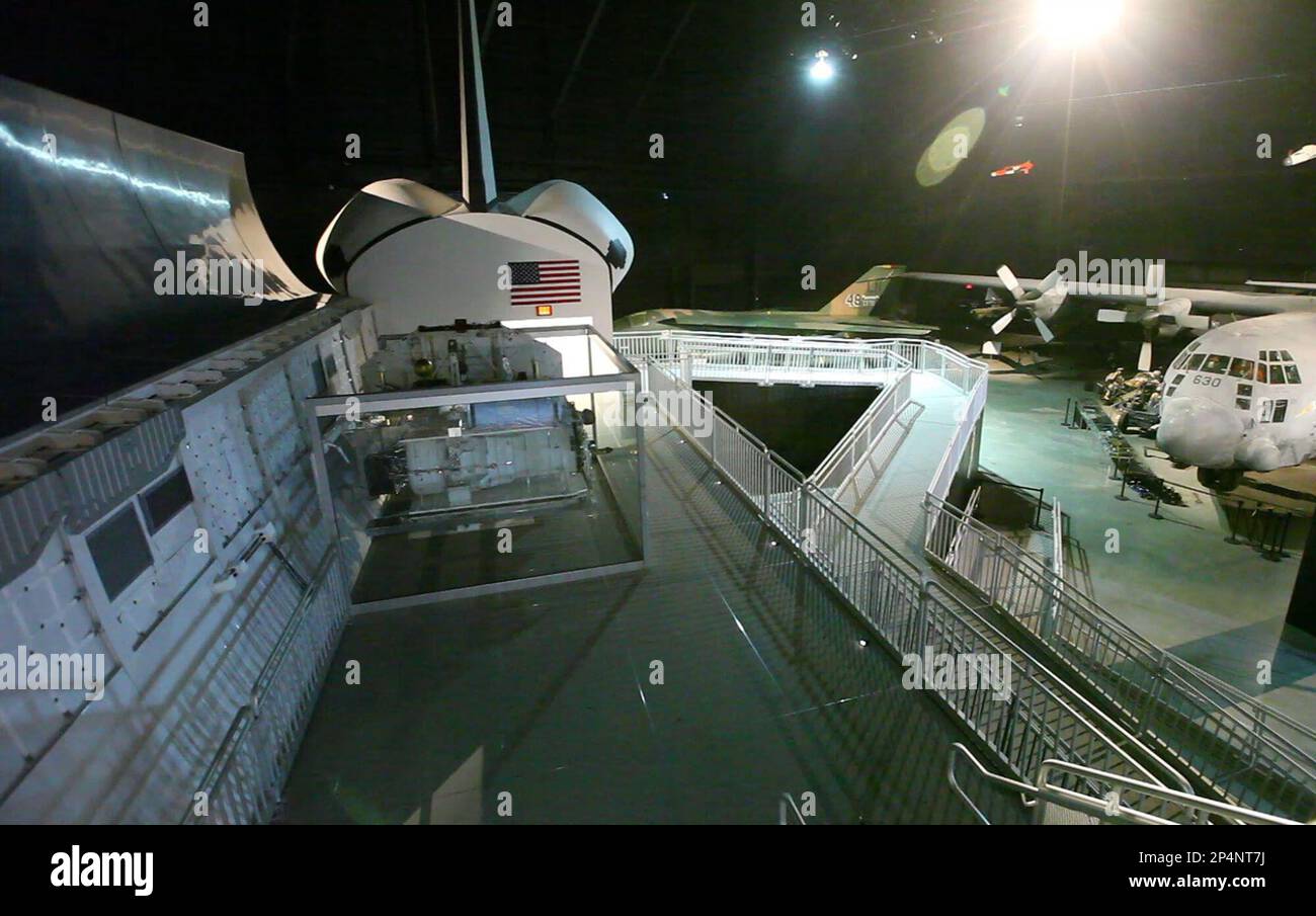 In this Wednesday, Feb. 12, 2014 photo, the space shuttle exhibit at ...
