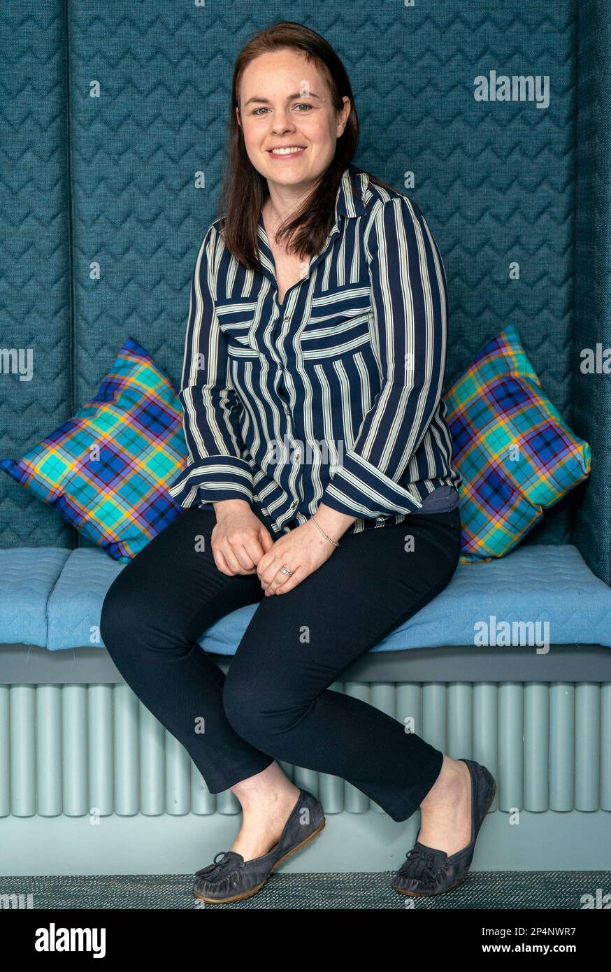 SNP leadership candidate Kate Forbes during her visit to the Halo ...