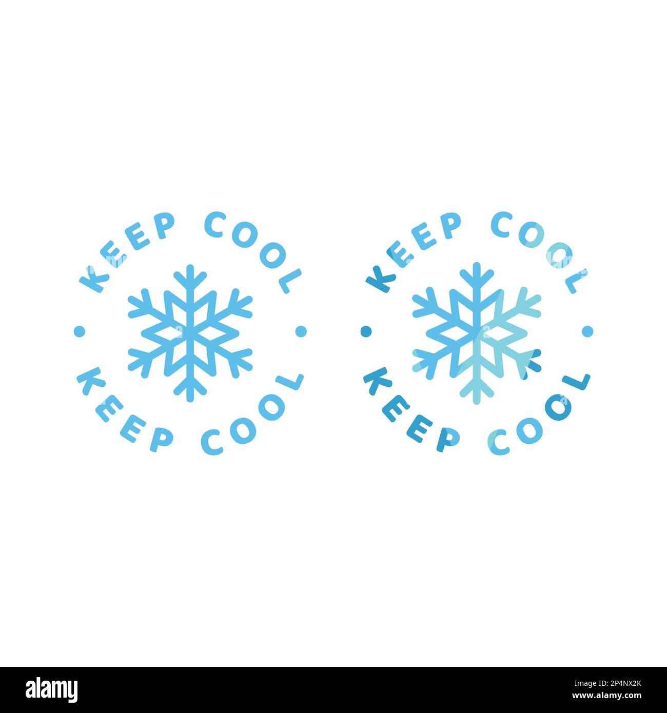 Keep cool vector label. Product stamp, refrigerated with snowflake ...