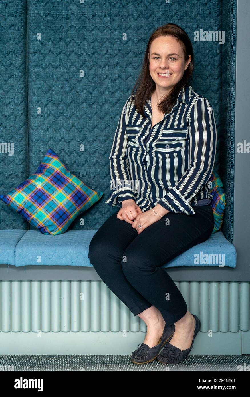 SNP leadership candidate Kate Forbes during her visit to the Halo ...