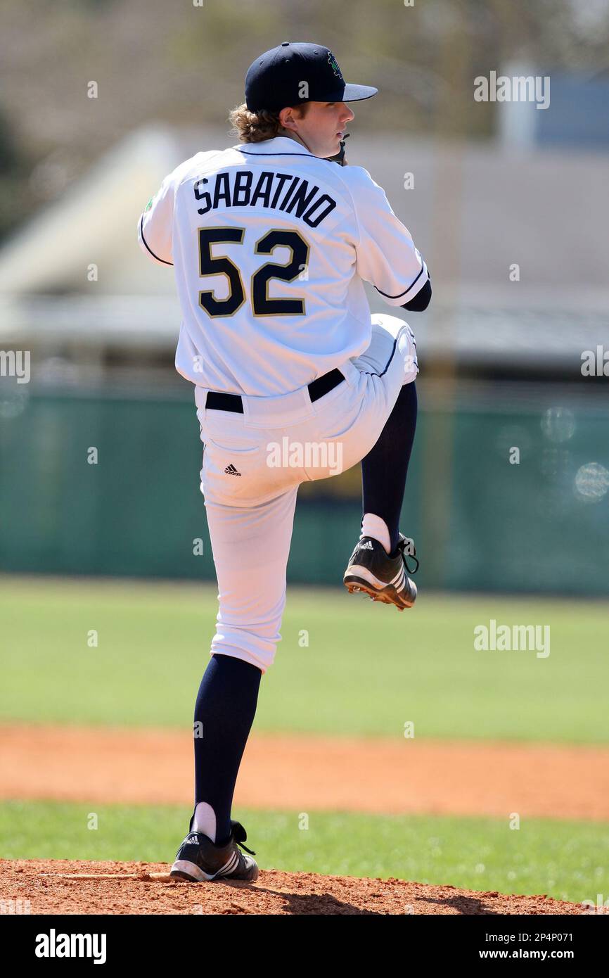 February 28, 2010: Pitcher Steve Sabatino (52) of the Notre Dame ...