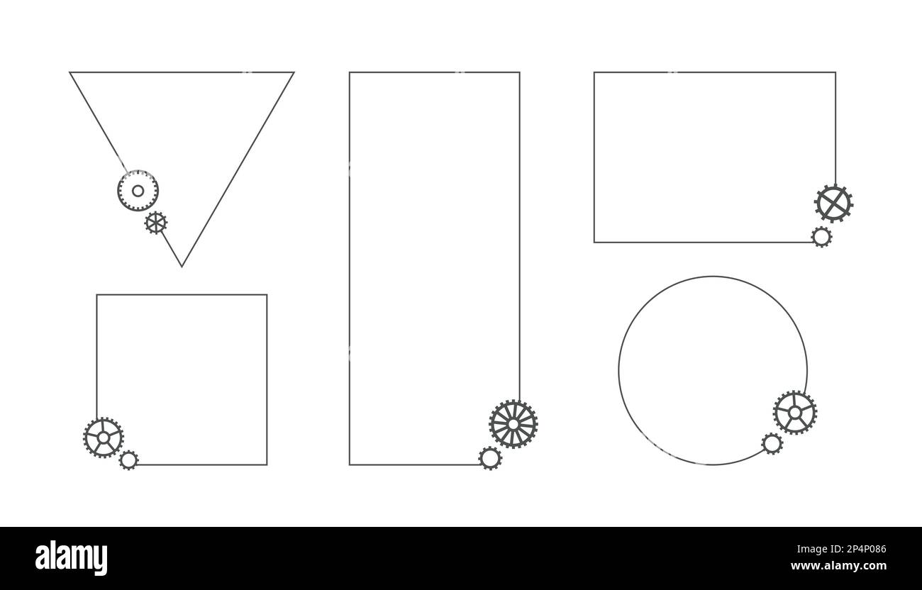 Vector steampunk vintage outline frame sign, poster illustration of ...