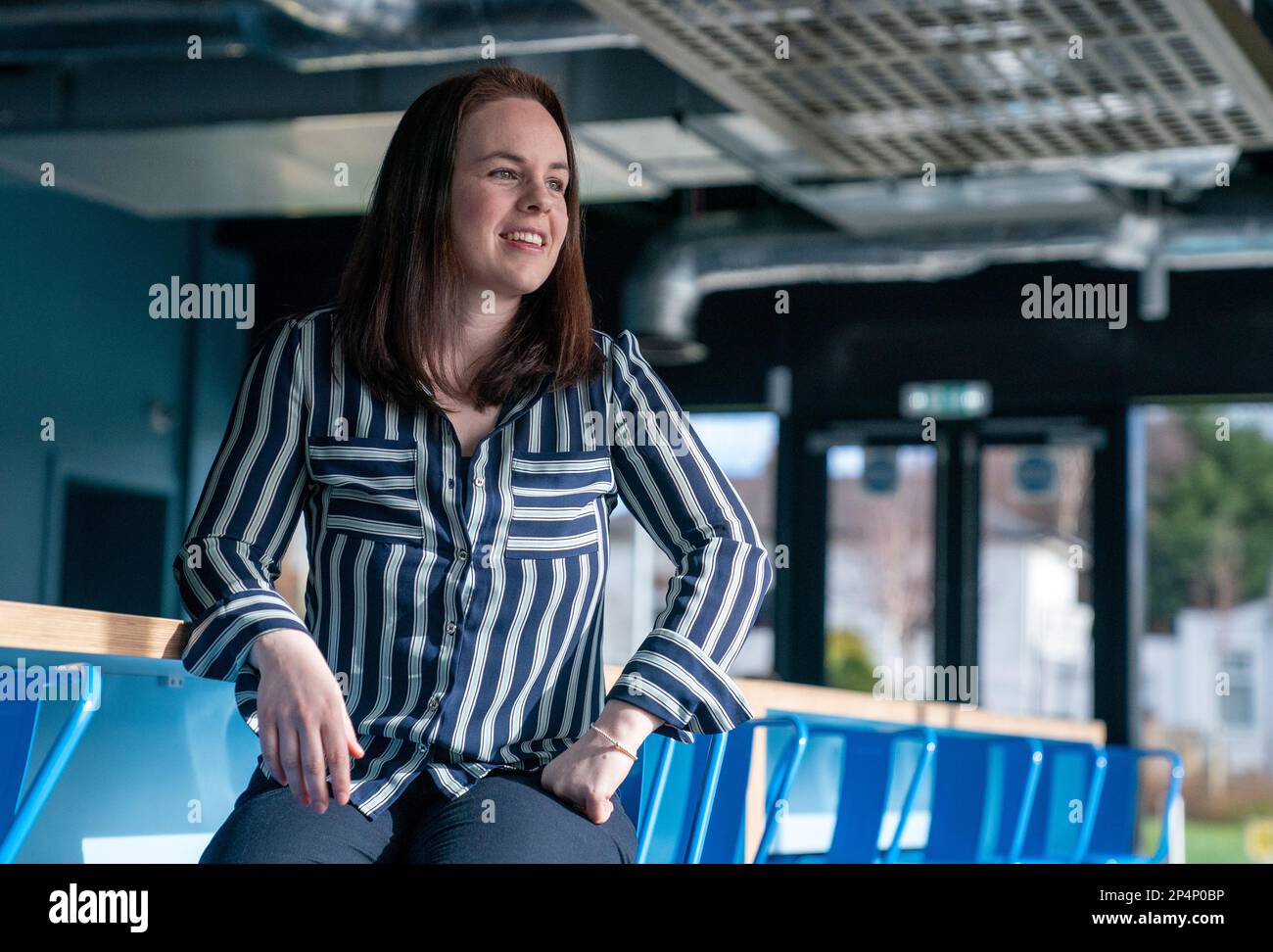 SNP leadership candidate Kate Forbes during her visit to the Halo ...