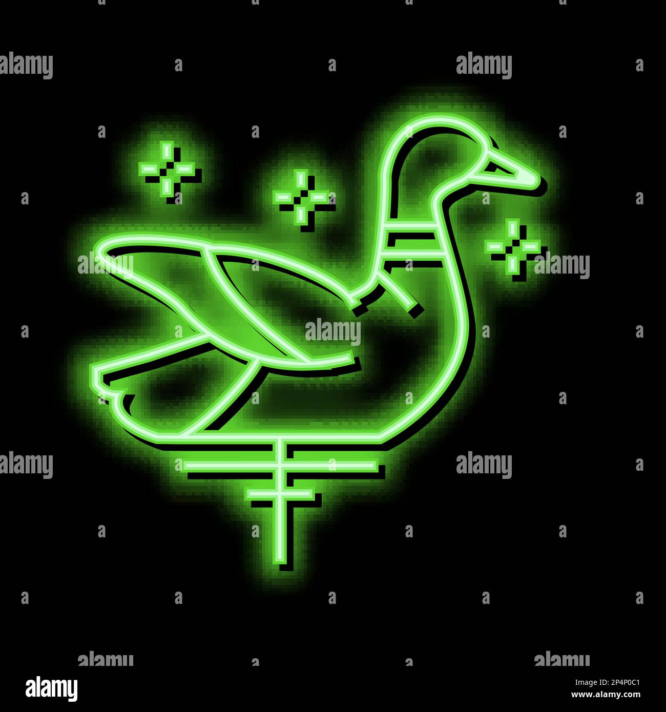 stuffed decoy for duck neon glow icon illustration Stock Vector Image ...