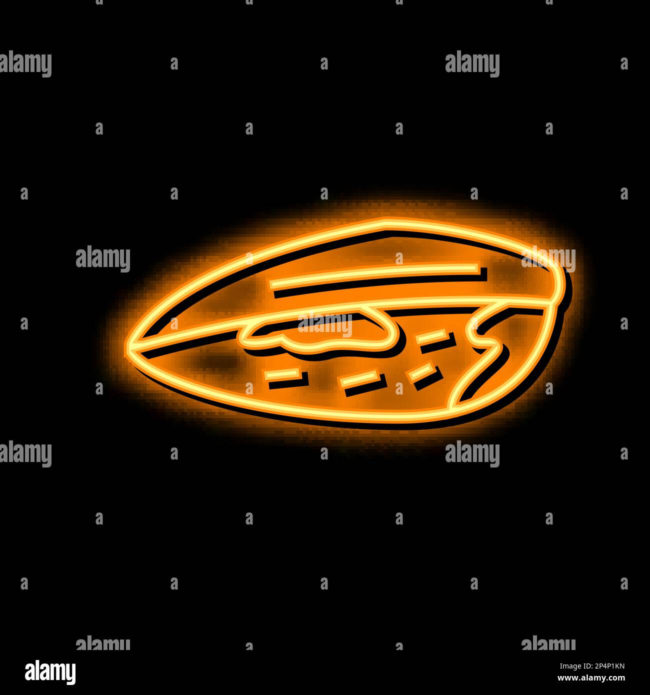mussel closed shell neon glow icon illustration Stock Vector Image ...