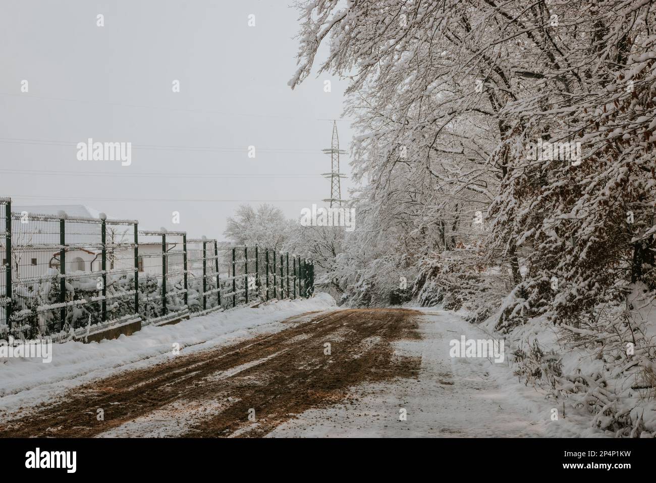 Winter landscape in a rural village Stock Photo - Alamy