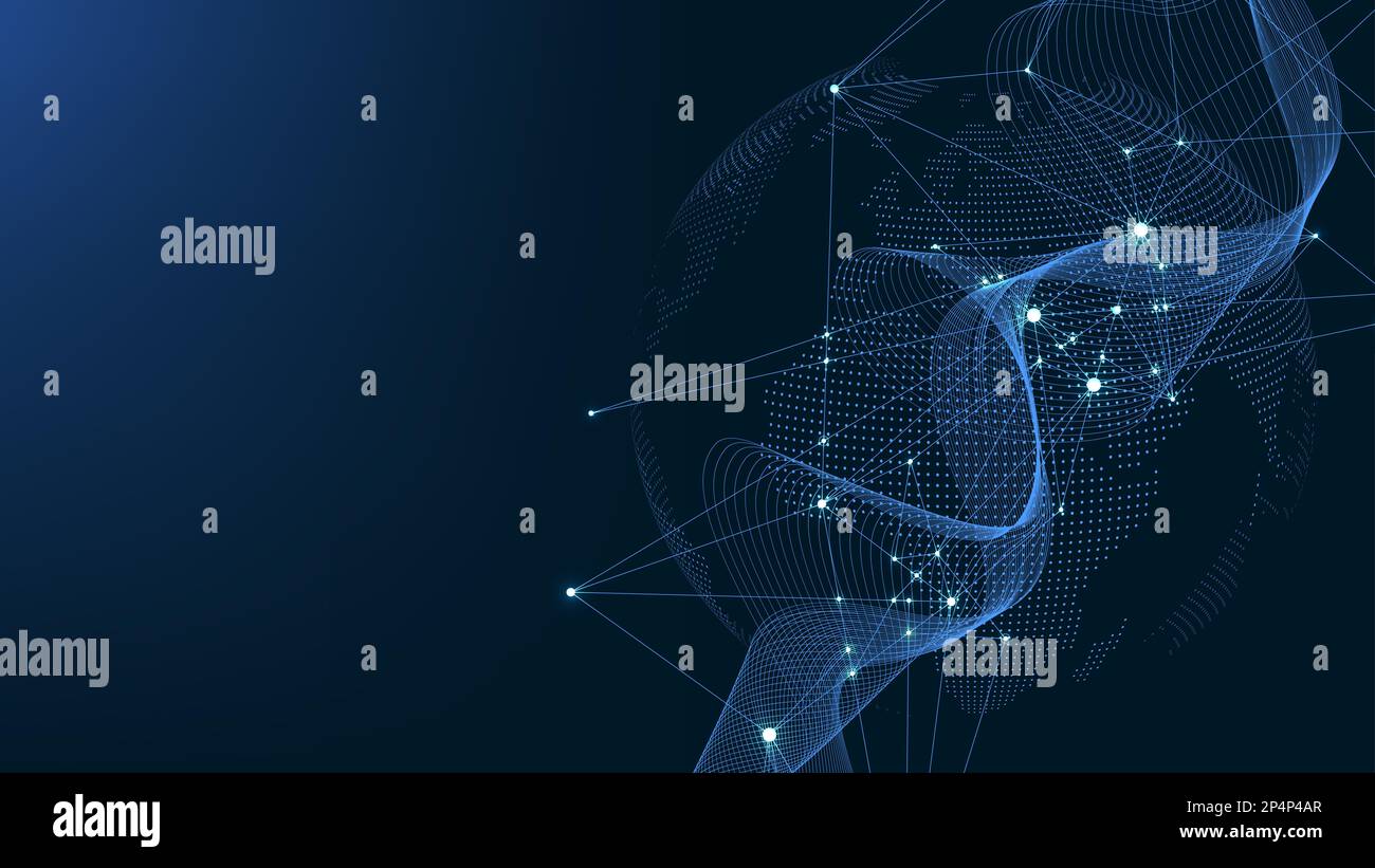 Business global network connection illustration. World map point and ...