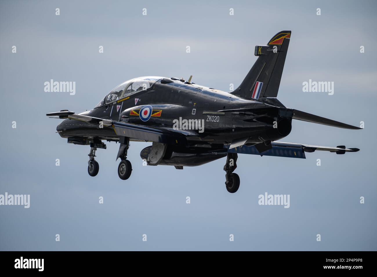 RAF Valley, Holyhead, Wales on March 2 2023. Royal Air Force Hawk training jet landing Stock ...