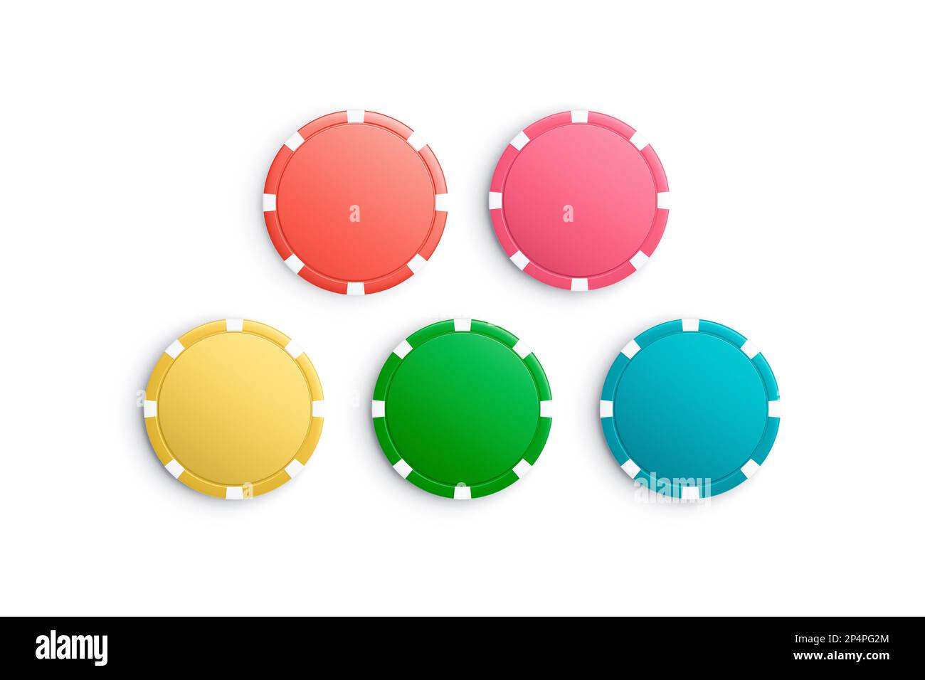 Blank colored plastic round chips mockup, top view Stock Photo - Alamy