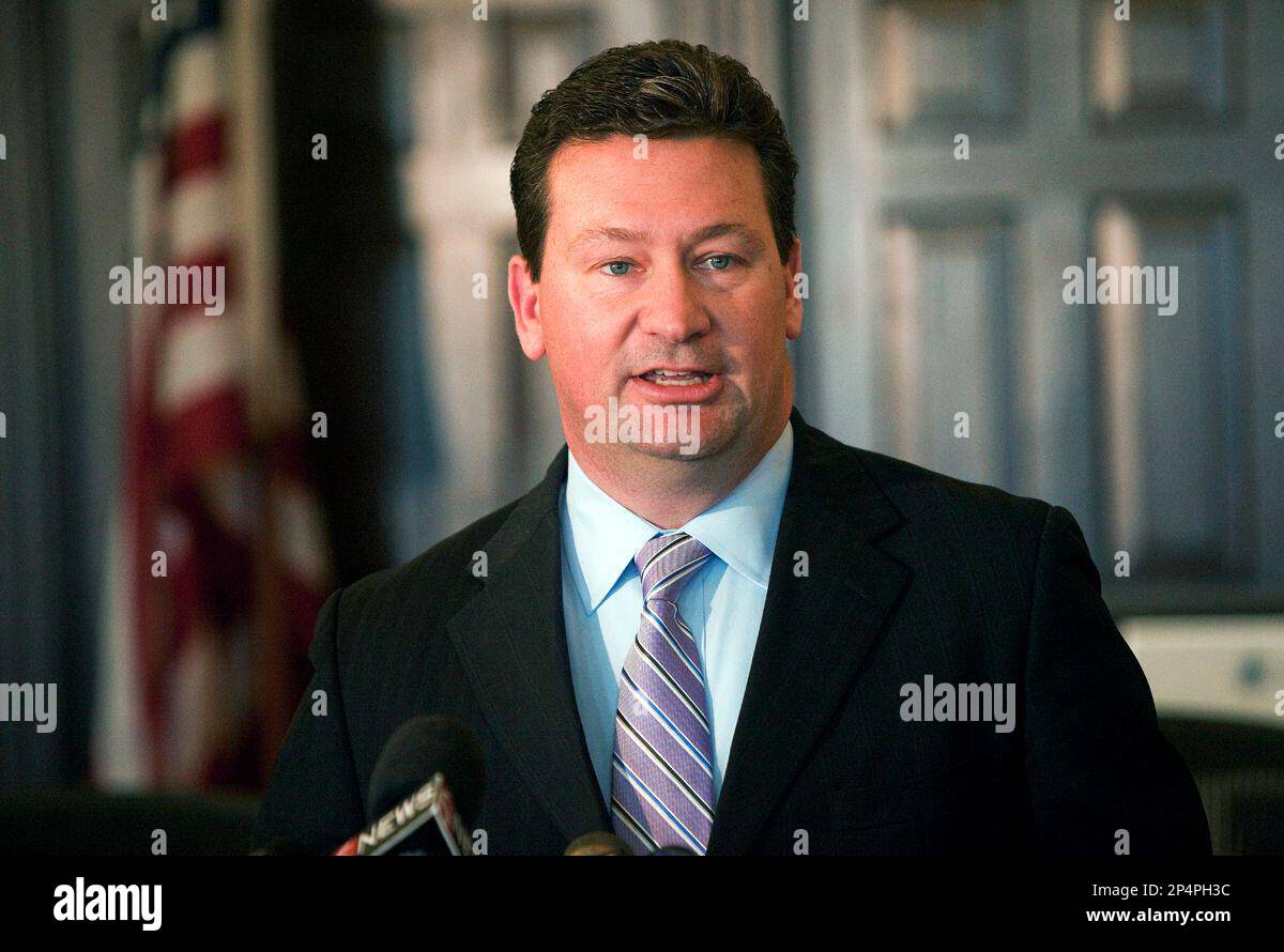 Douglas County District Attorney Charles Branson speaks Monday, Feb. 3 ...