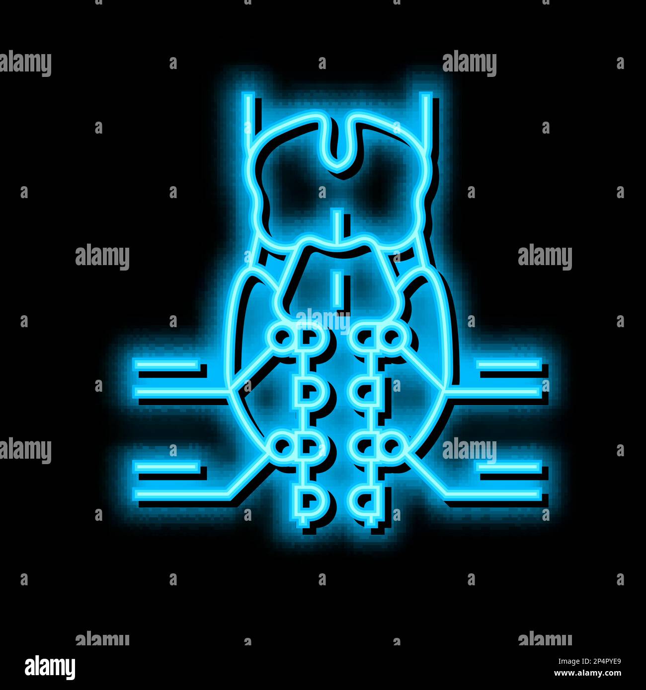 parathyroid gland endocrinology neon glow icon illustration Stock ...