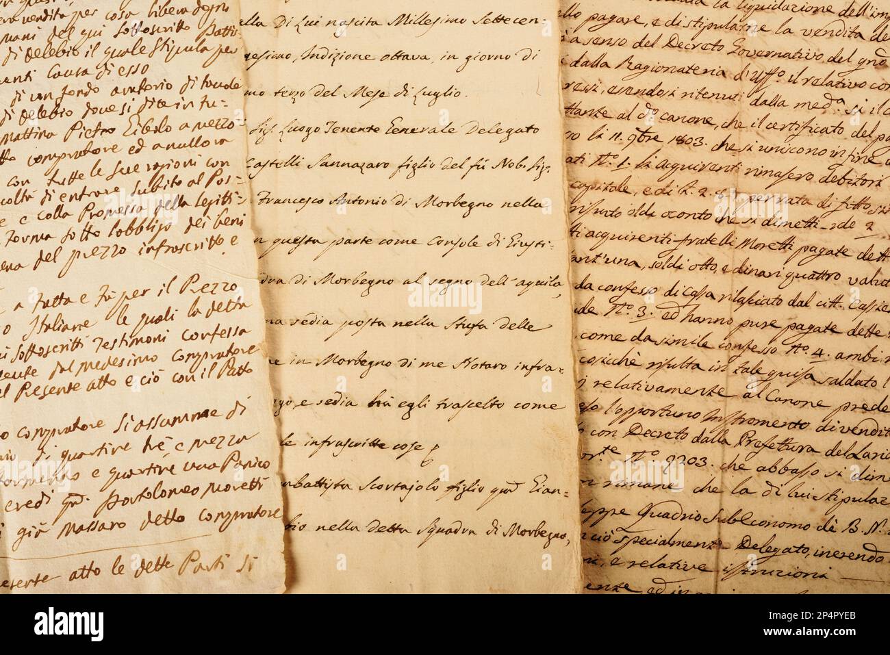 Old vintage handwritings writing in cursive Stock Photo - Alamy