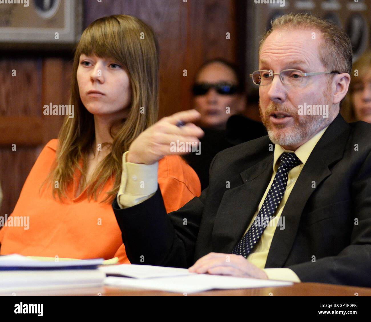 Alyssa Bustamante, left, is seated with her attorney, Gary Brotherton ...