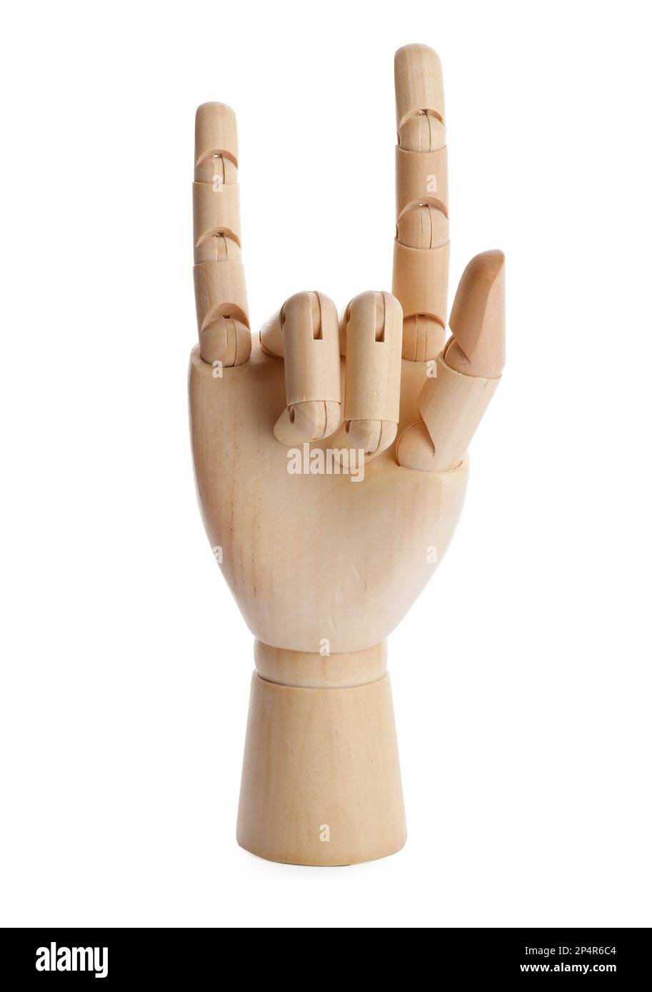 Wooden hand model on white background. Mannequin part Stock Photo - Alamy