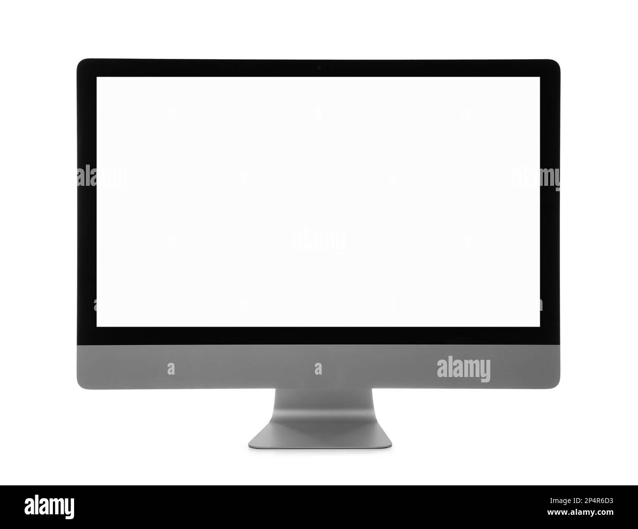 Modern computer with blank screen isolated on white Stock Photo - Alamy