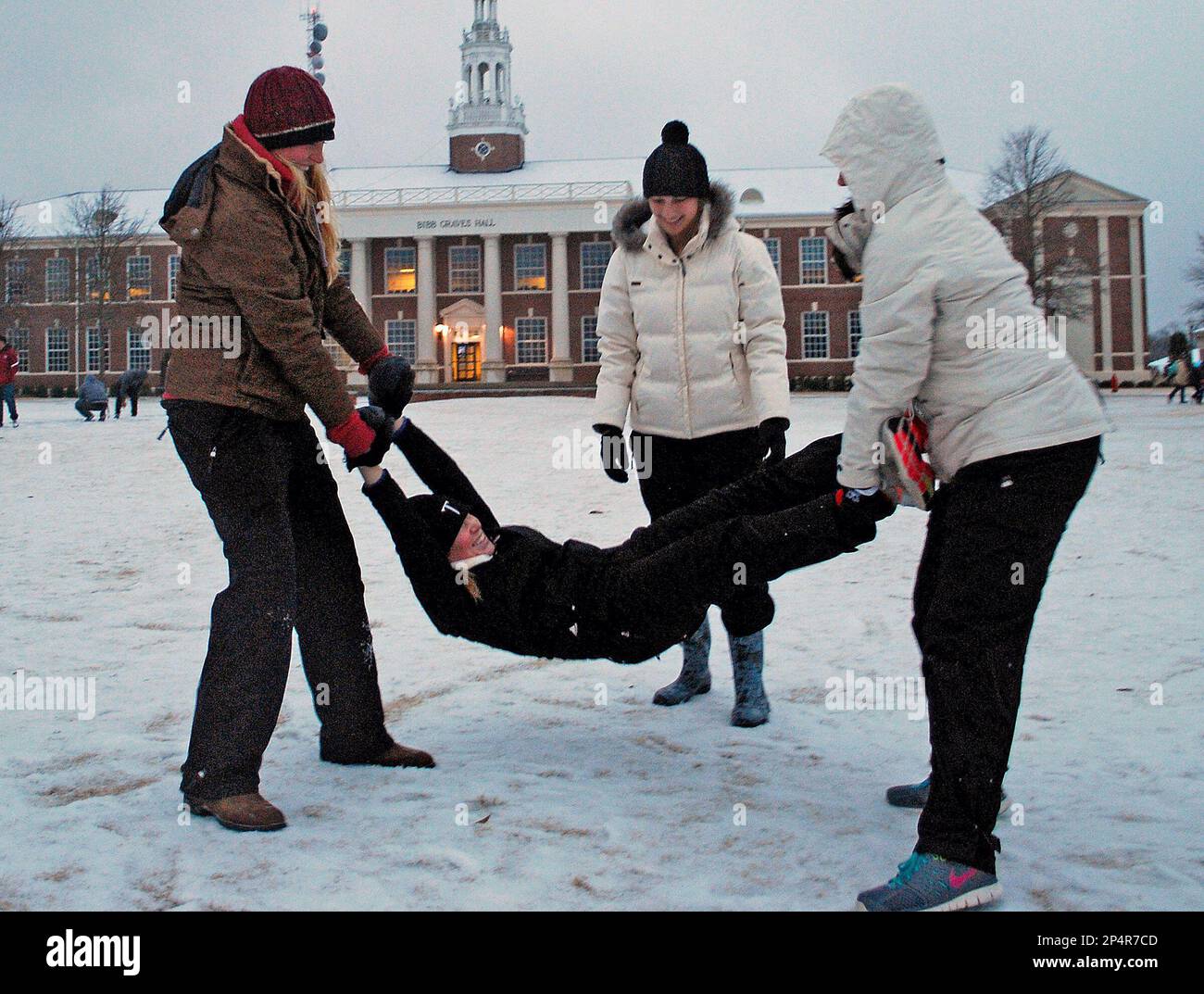Troy University students Halie Edens, left to right, Brooke Spinks and ...