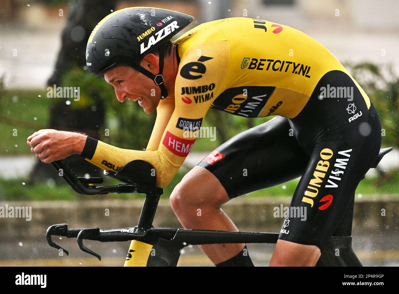 Belgian Tiesj Benoot of Jumbo-Visma pictured in action during the first ...