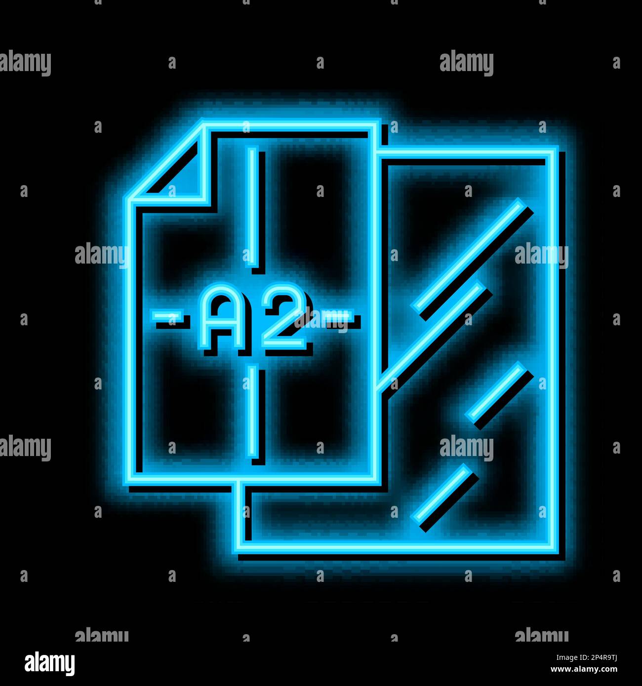 a2 format for poster printing neon glow icon illustration Stock Vector ...