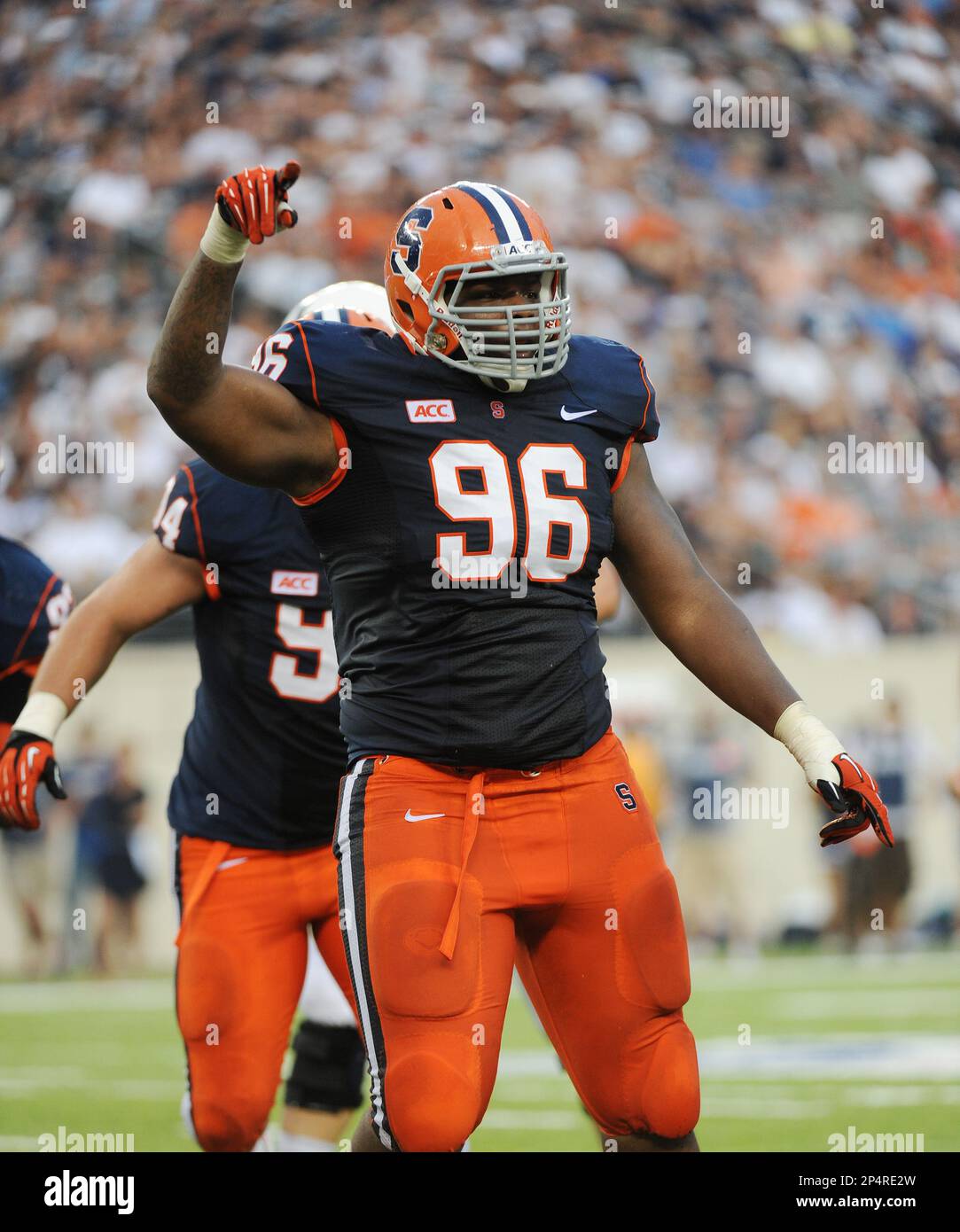 University of Syracuse Orangemen defensiveline Jay Bromley (96) during ...