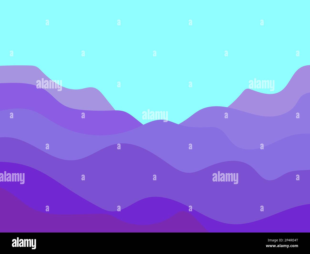 Wavy landscape in a minimalist style. Desert landscape with blue skies ...