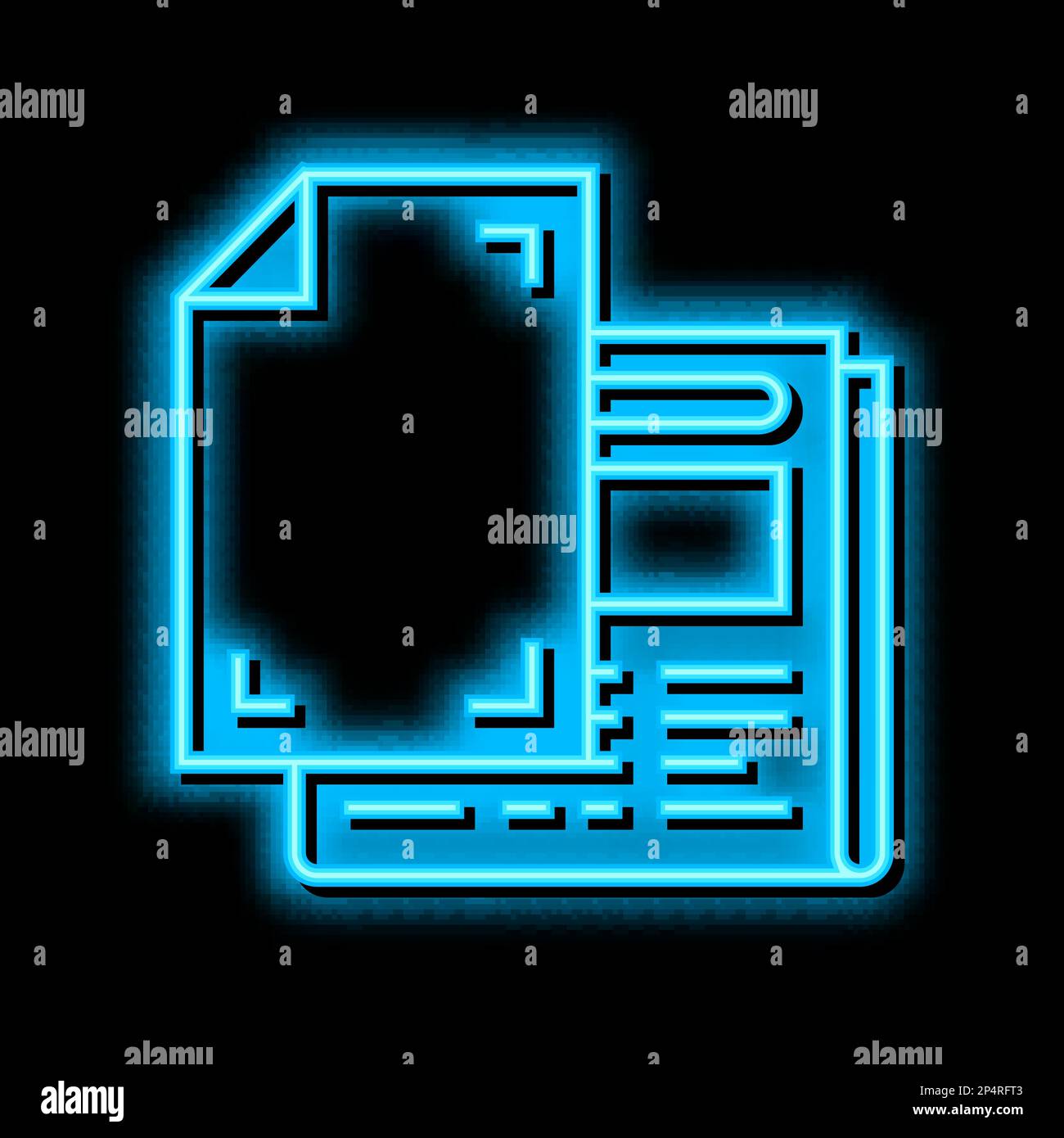 newsprint paper newspaper neon glow icon illustration Stock Vector ...