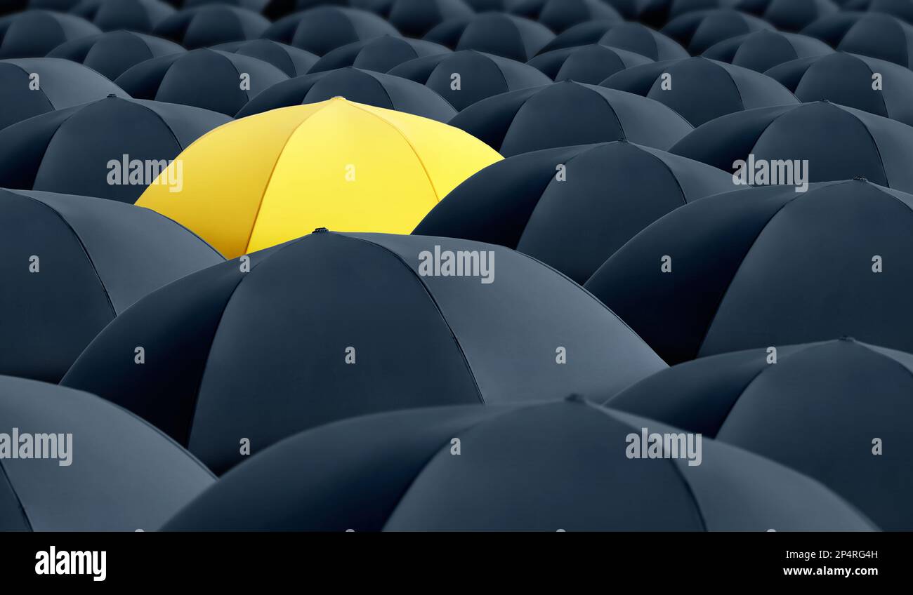 Team standing black umbrella hi-res stock photography and images - Alamy