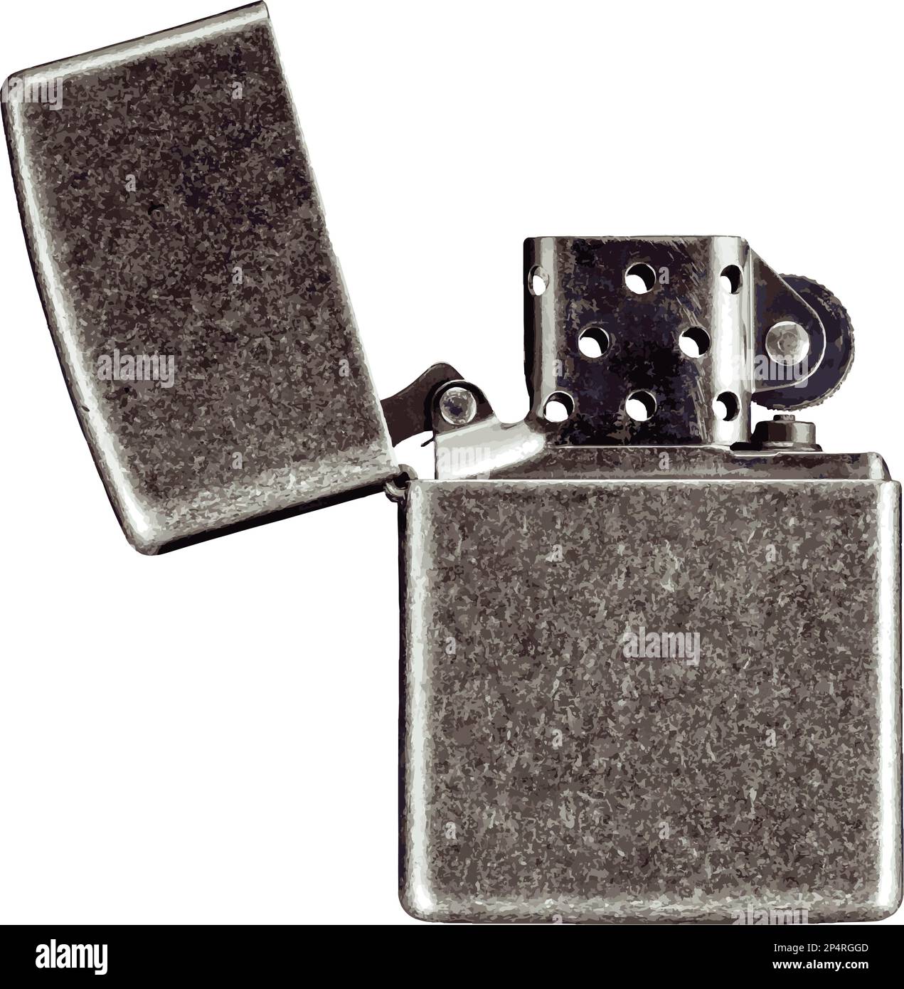 Closeup vintage gasoline lighter isolated on transparent background ...