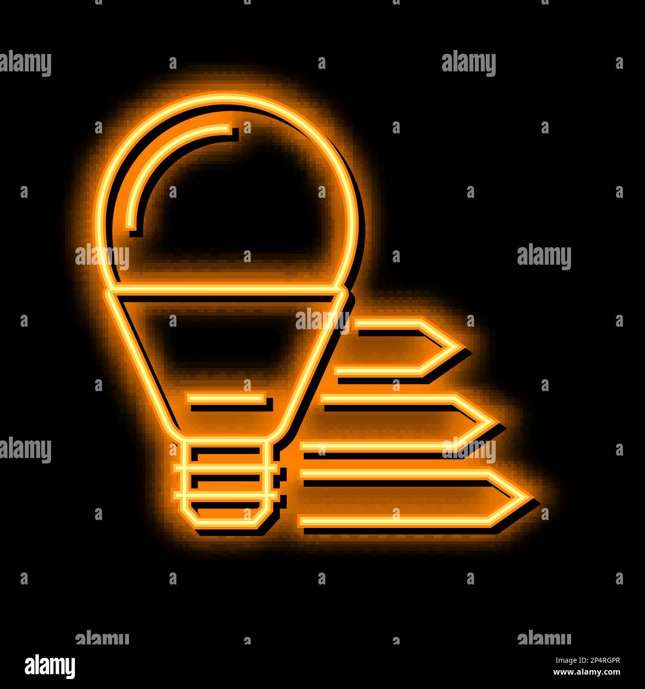 efficient light bulb neon glow icon illustration Stock Vector Image ...