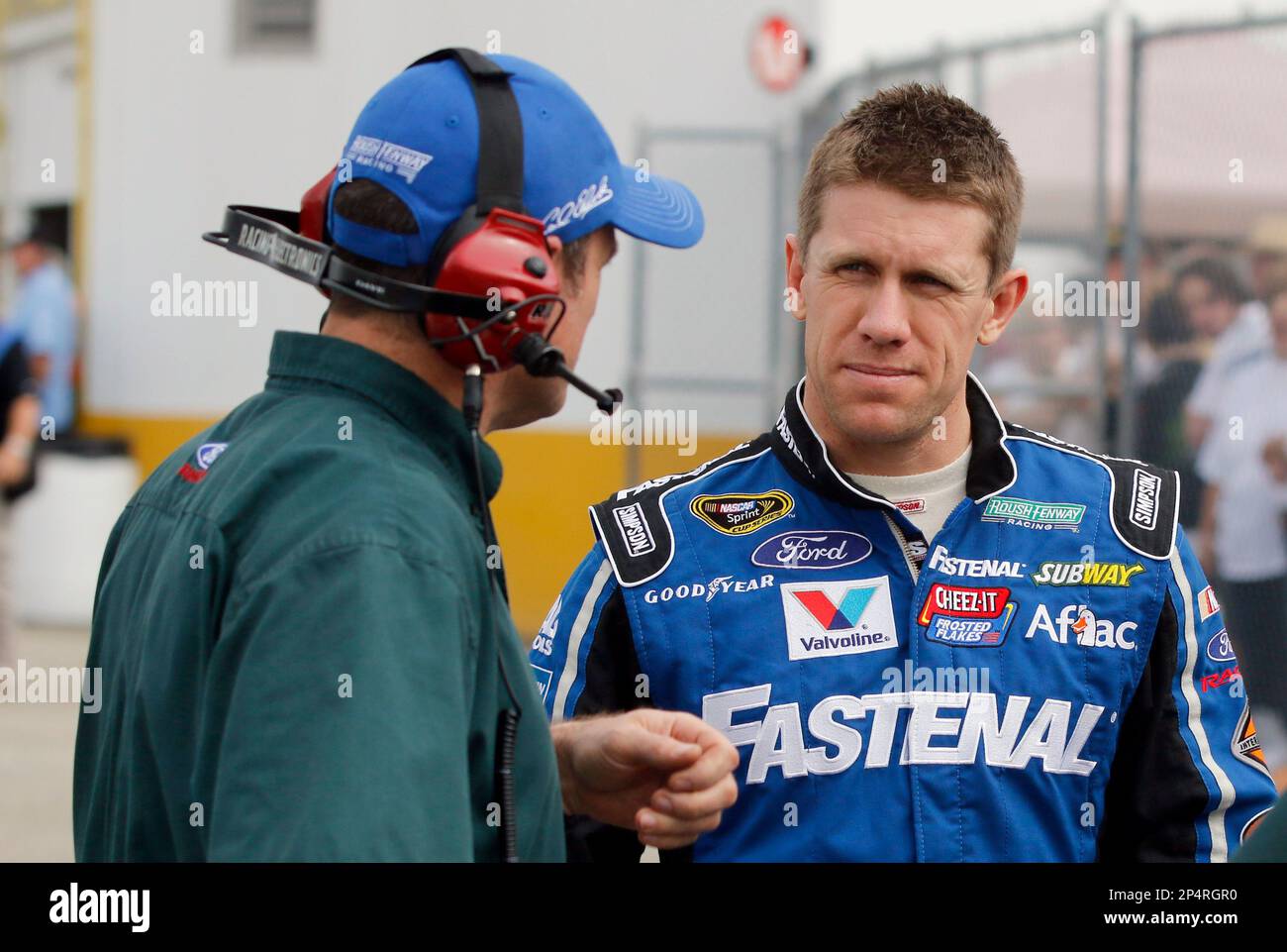 NASCAR driver Carl Edwards, right, during Speed Weeks at the Daytona ...