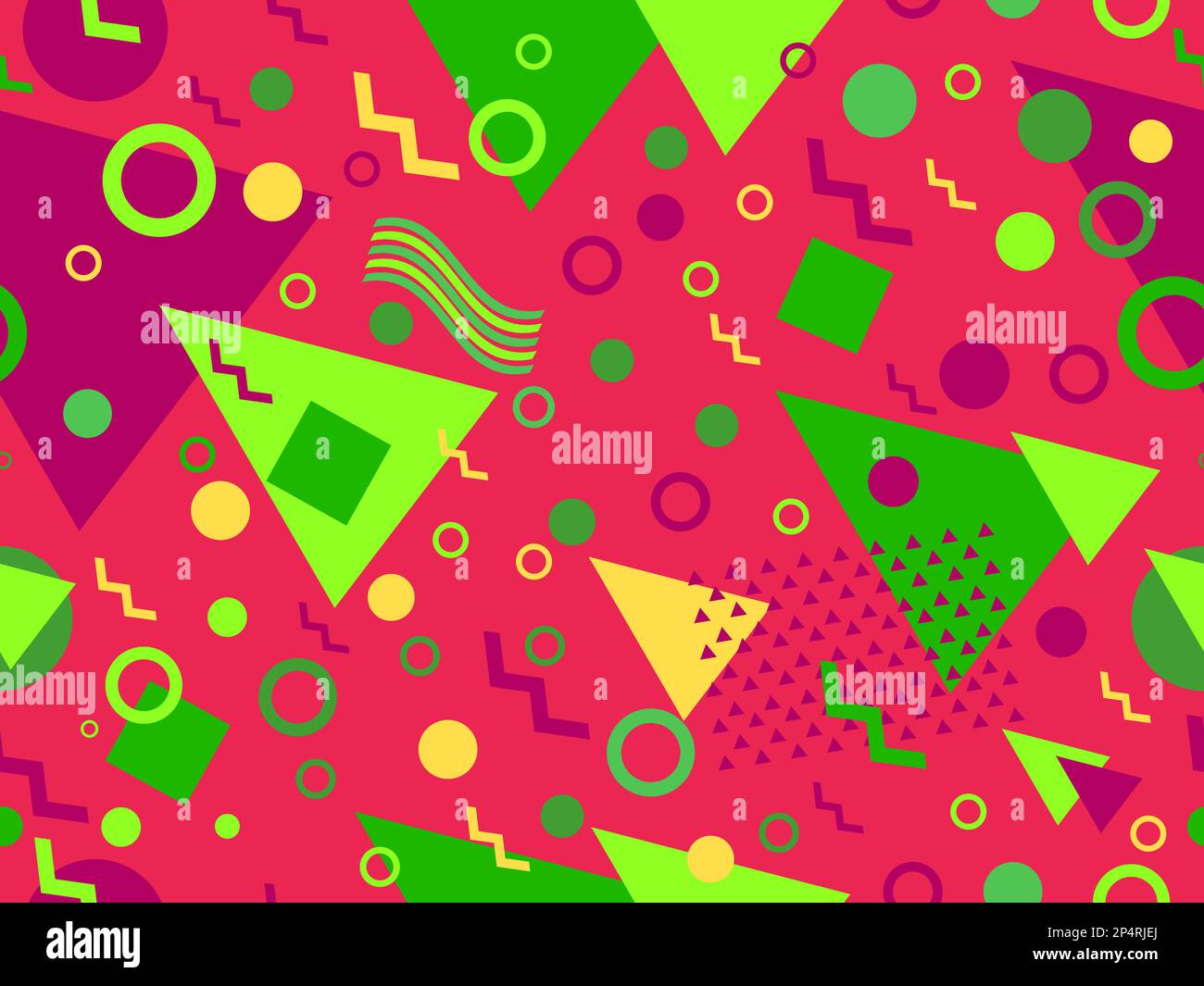 Memphis seamless pattern with geometric shapes in 80s style. Colorful ...