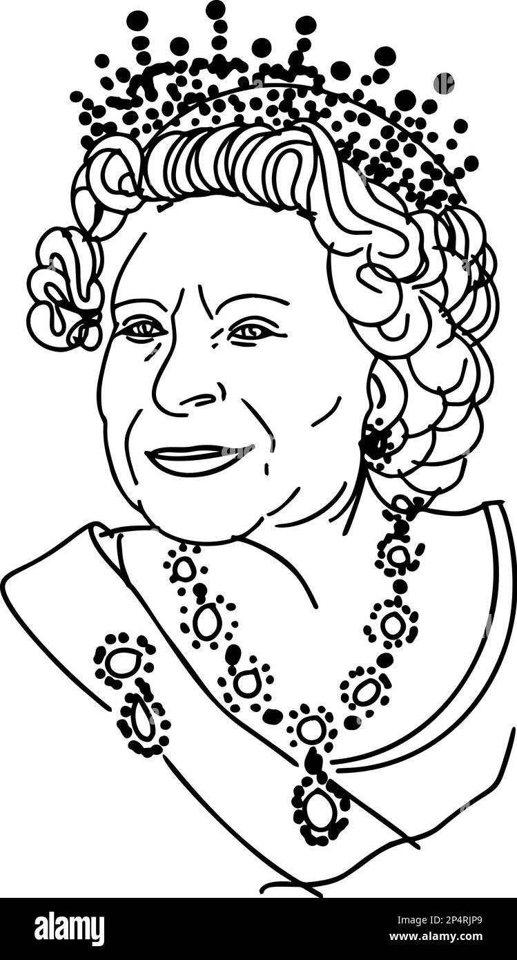 English queen sketch Stock Photo - Alamy
