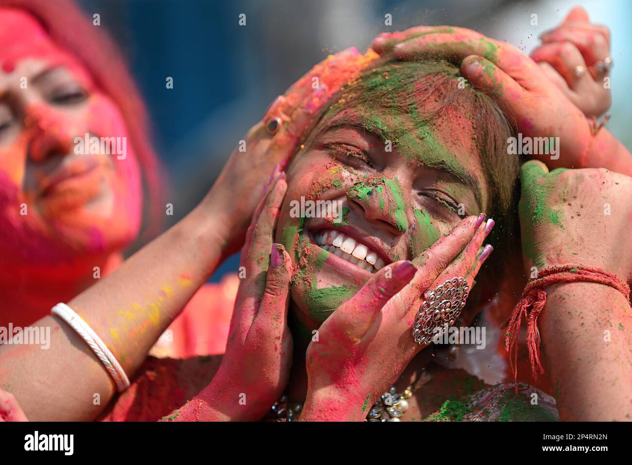Agartala. 6th Mar, 2023. People celebrate the festival of colors Holi ...
