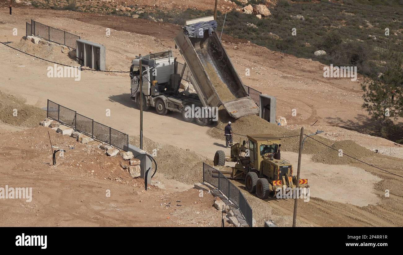 GIVAT HAREL, ISRAEL - MARCH 5: Heavy-duty vehicles clear land for new ...