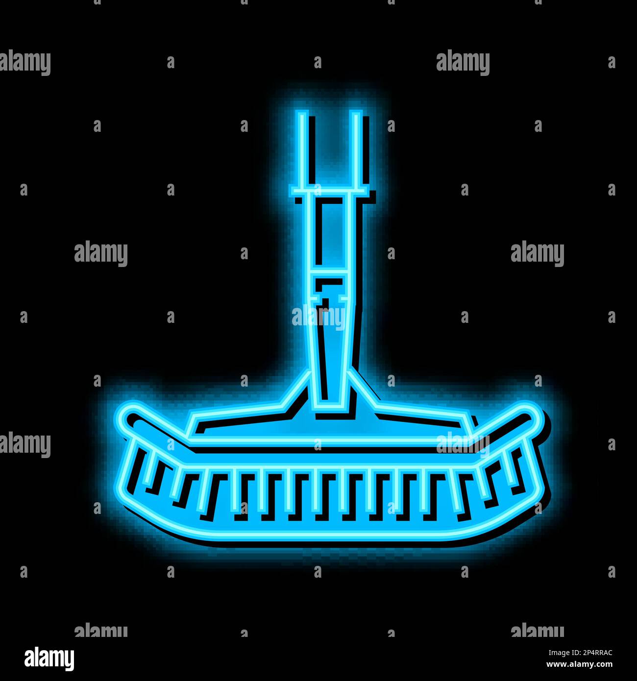 vacuum pool brush neon glow icon illustration Stock Vector Image & Art ...